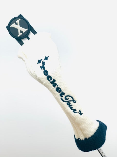 New! The Shorty Mini- White w/ Navy Trim – Rocket Tour Golf