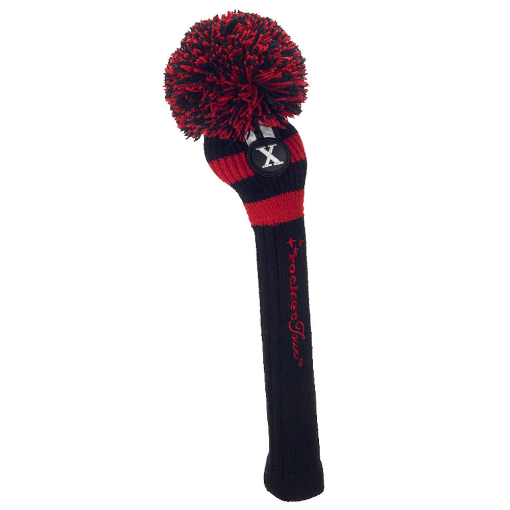 Rugby Stripe Pom Pom - Black / Red - Back in stock! – Rocket Tour Golf