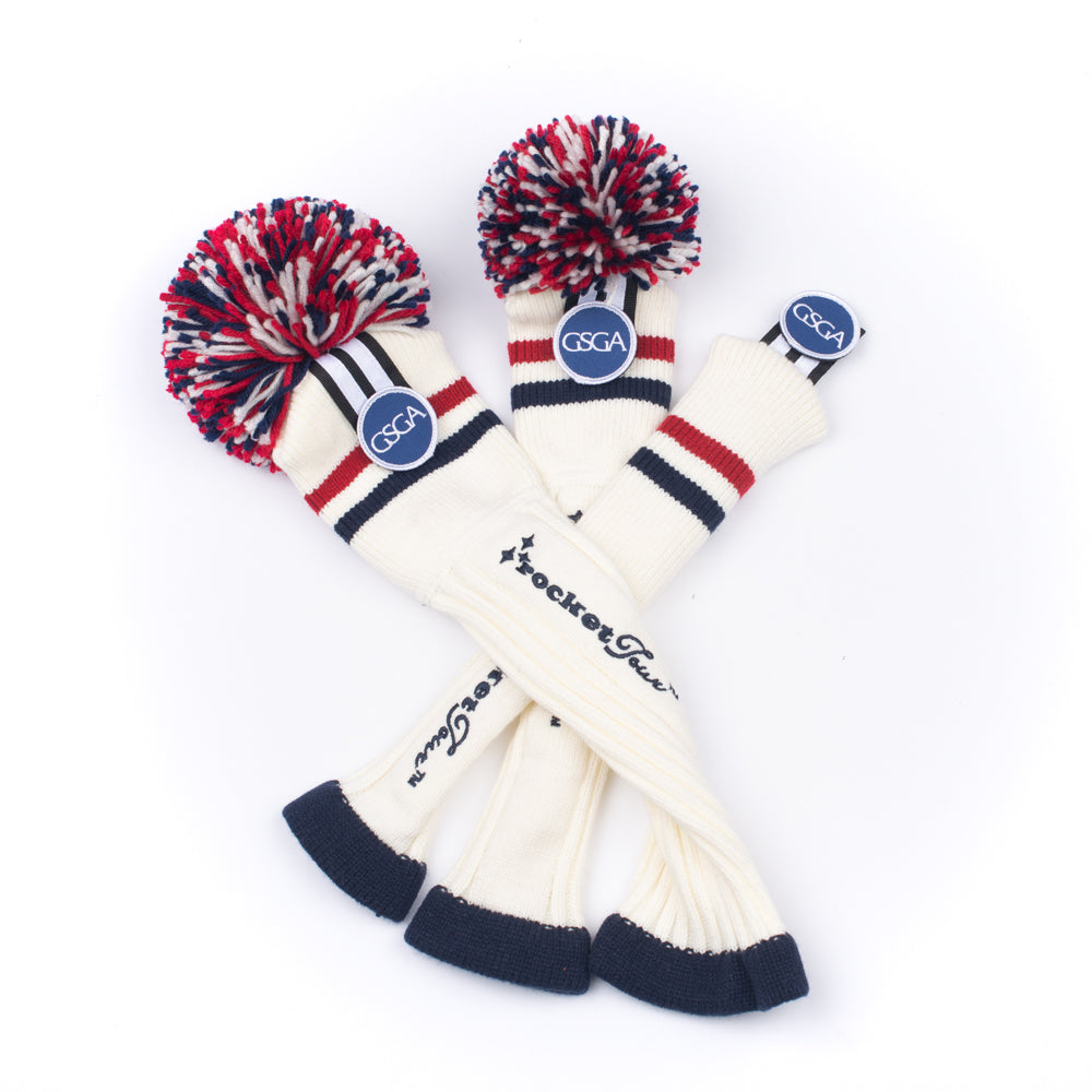 GSGA - White 2 Stripe w/ Navy & Red - Limited Edition – Rocket Tour Golf