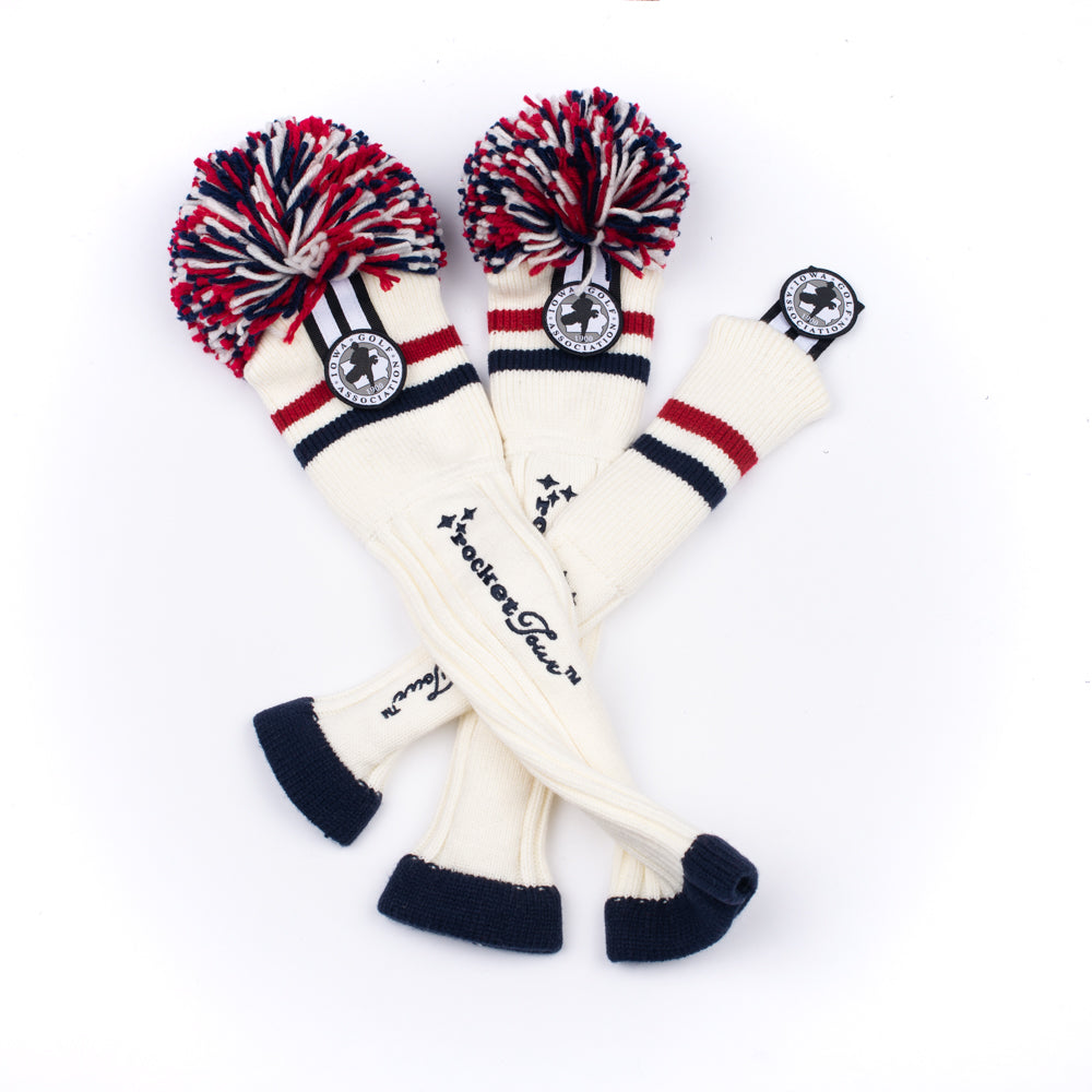 IOWA -White 2 Stipe w/ Navy & Red – Rocket Tour Golf